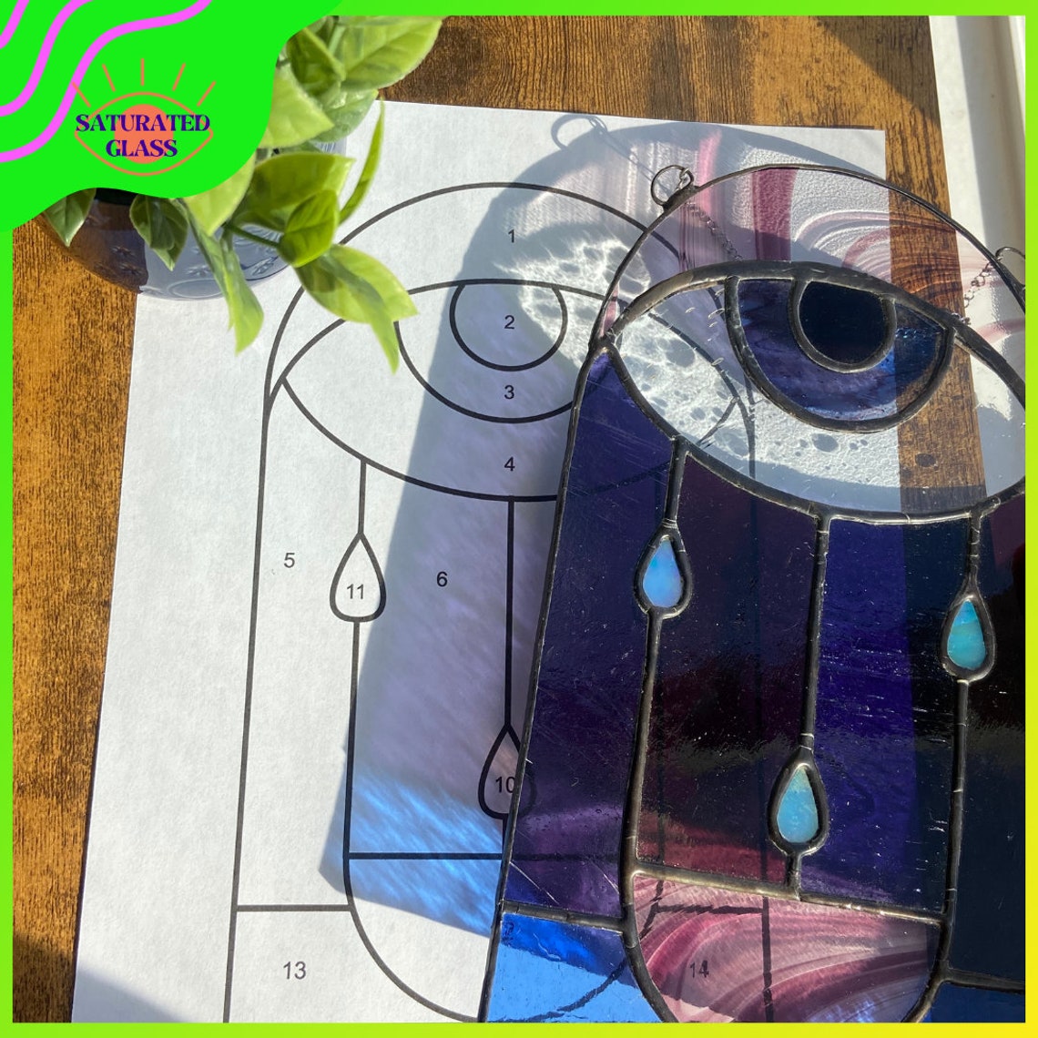 Stainedglass Crying Eye Pattern, Thirdeye Stained Glass Pattern, Craft ...