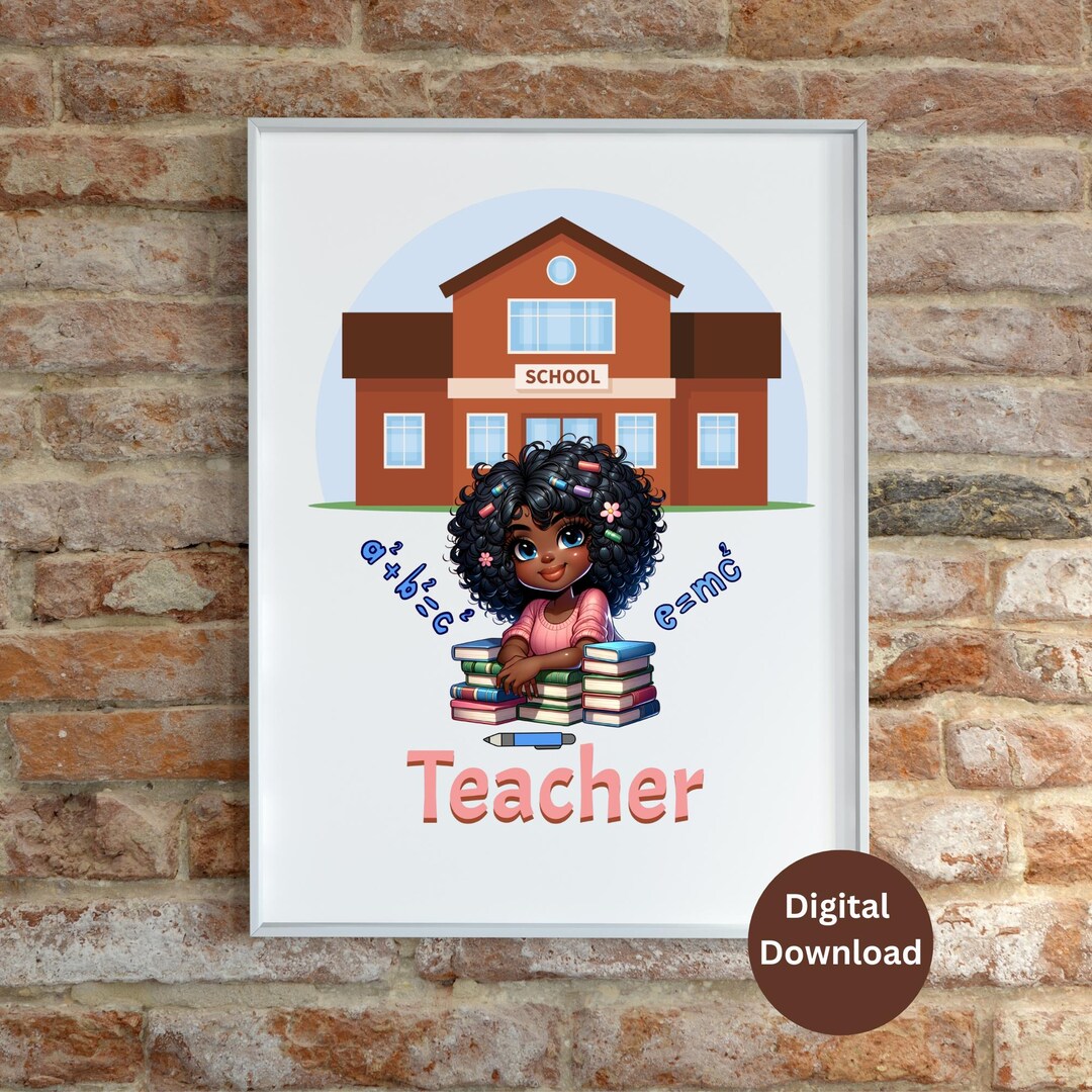 Teacher Printable Wall Art, INSTANT DOWNLOAD, School Teacher Art ...