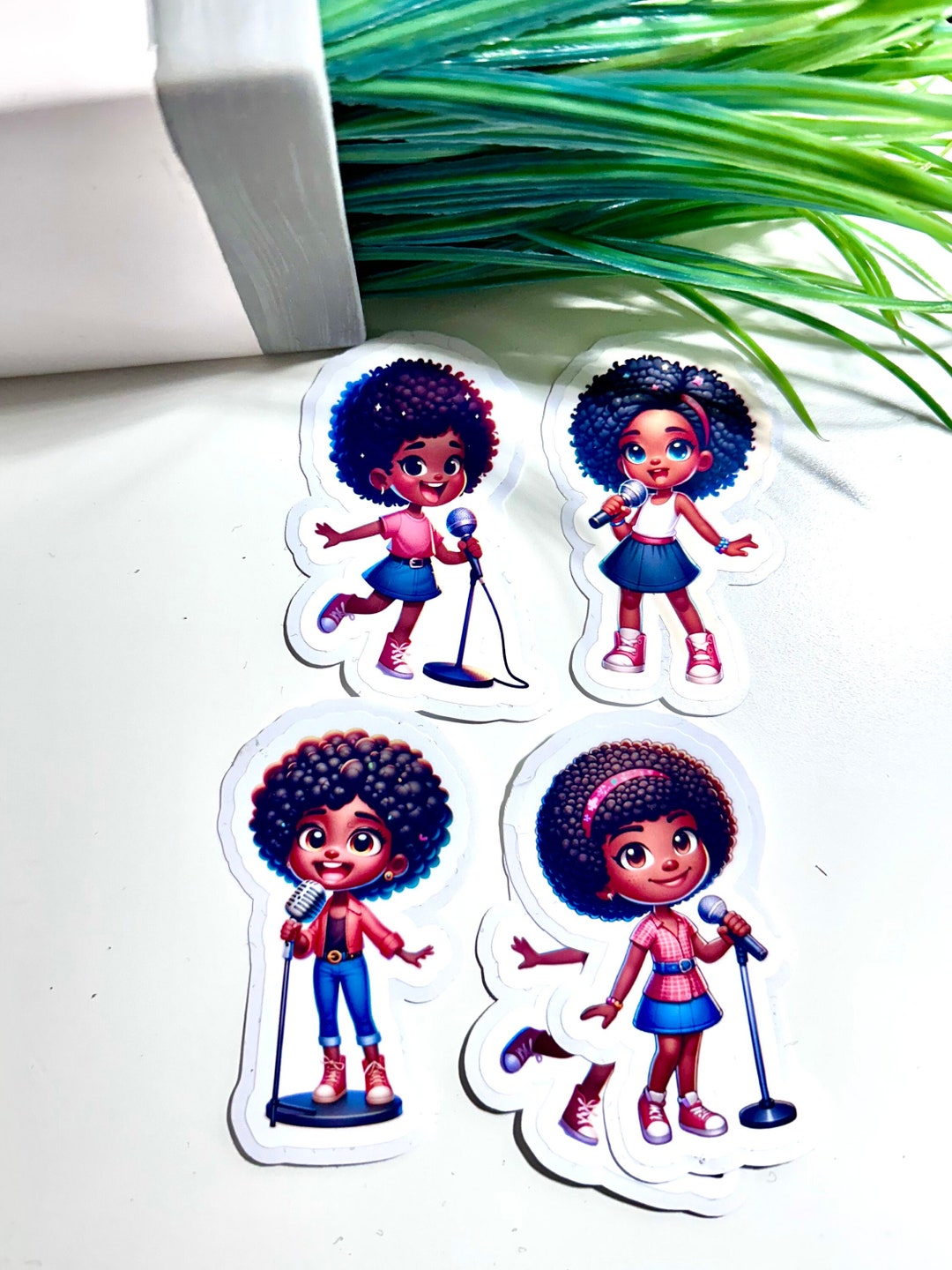 Singing Teen Set of 4 Stickers. Easy Peel and Colorful. 6.99 - Etsy
