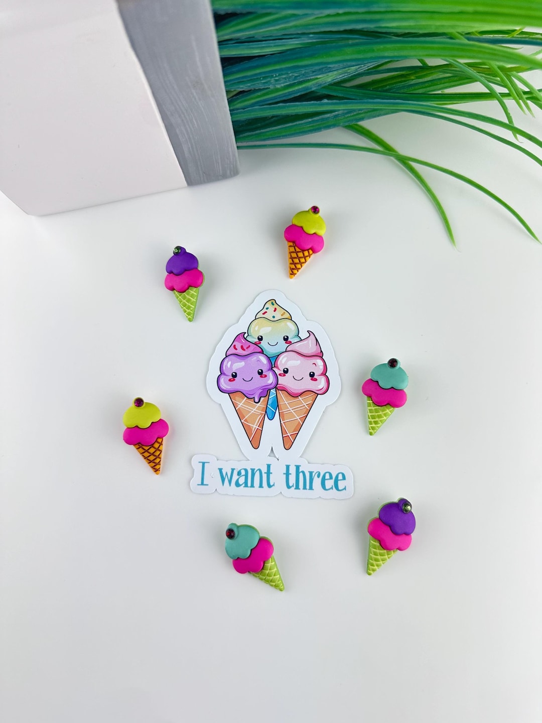 Ice Cream Vinyl Stickers, "i Want Three" Fun Ice Cream Soft Colors. 3. ...