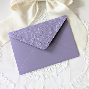 Lilac Butterfly Embossed Envelope Set | A7 Floral Butterfly Pattern ...
