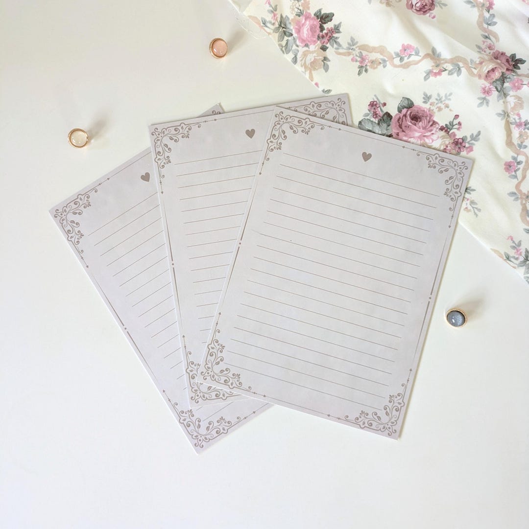 Elegant Letter Writing Paper Set | 5x7 Taupe Cardstock Blank Lined ...
