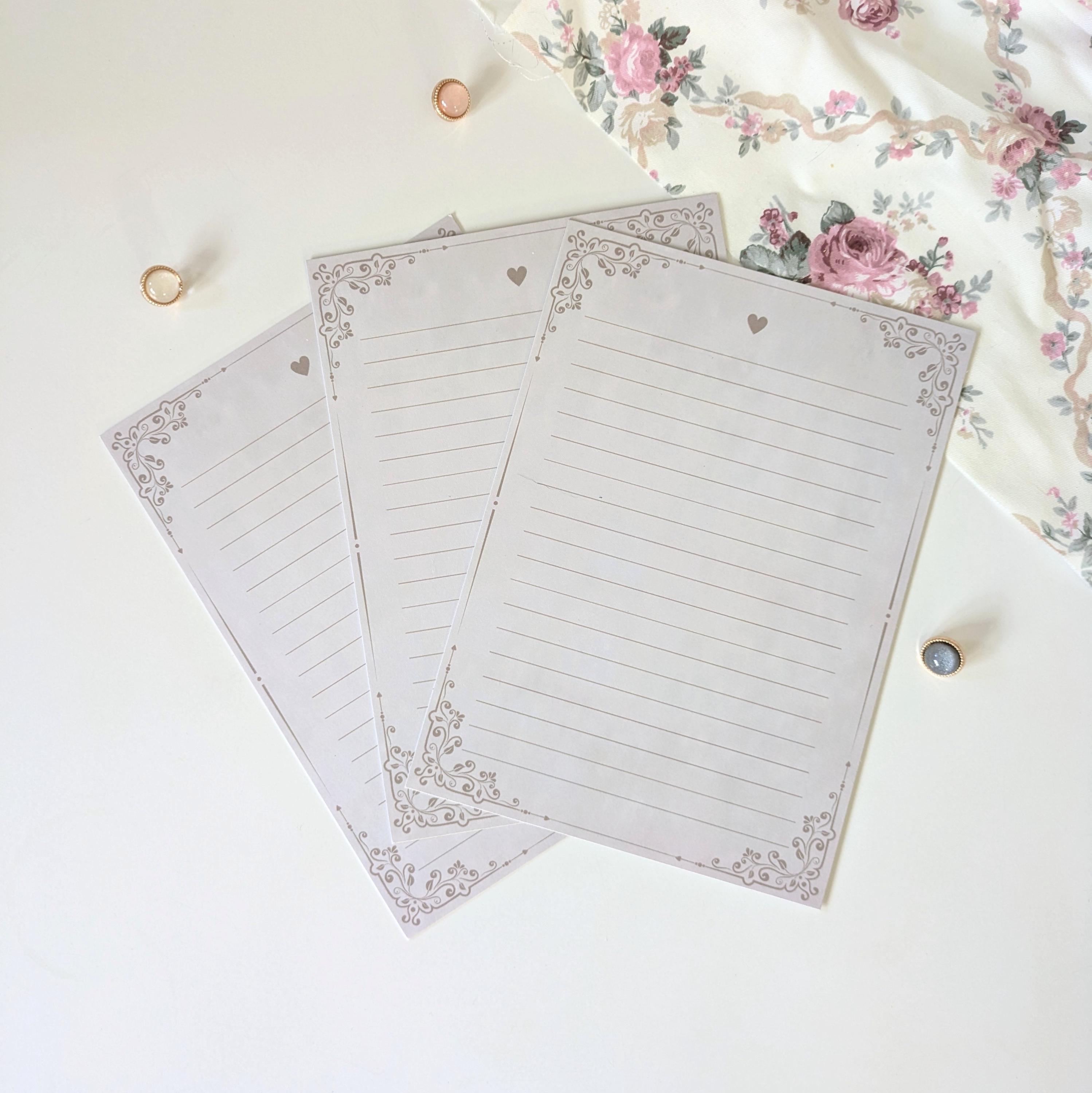 Elegant Letter Writing Paper Set | 5x7 Taupe Cardstock Blank Lined ...