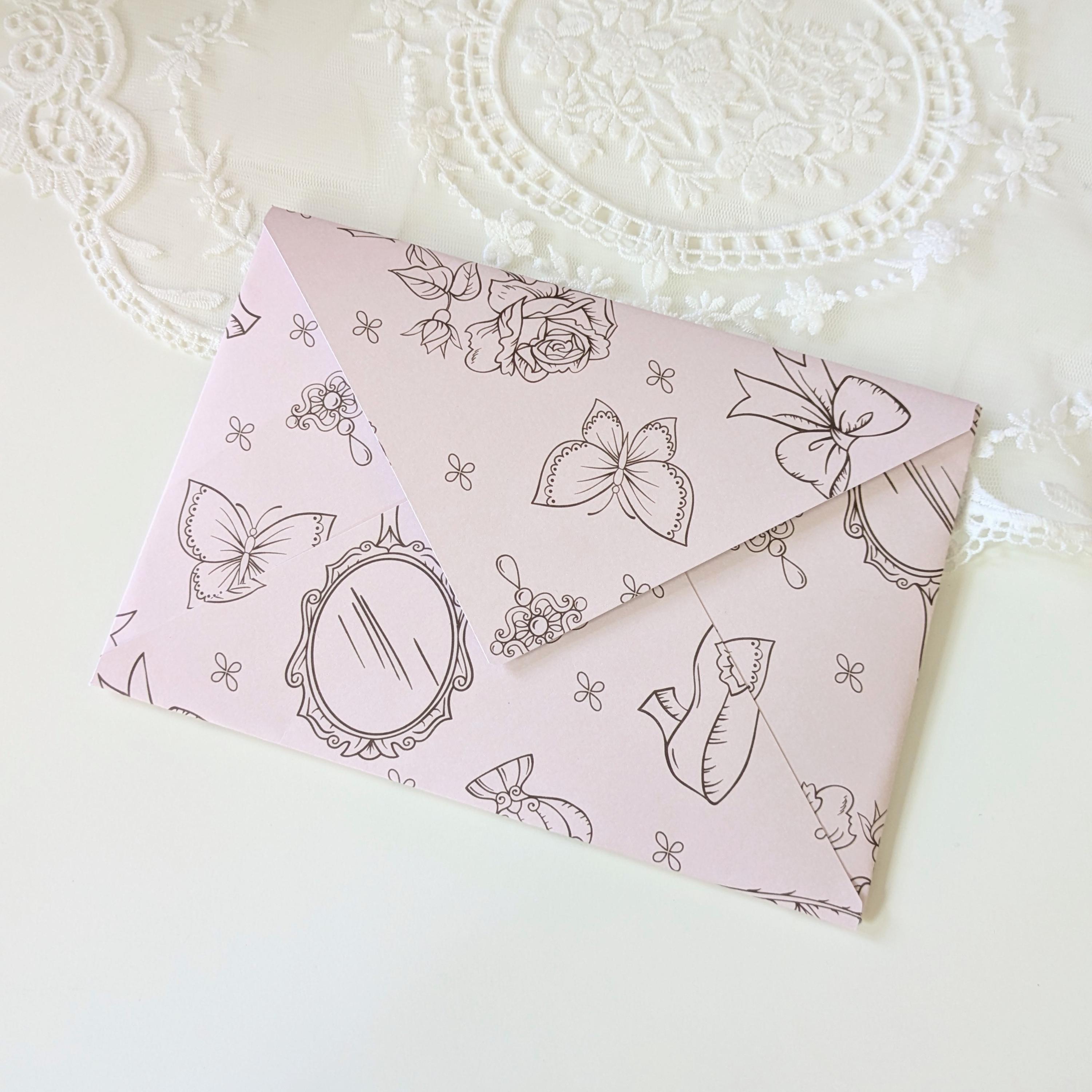 Vintage Inspired Coquette Envelope | Handmade Cute Stationery for Cards ...