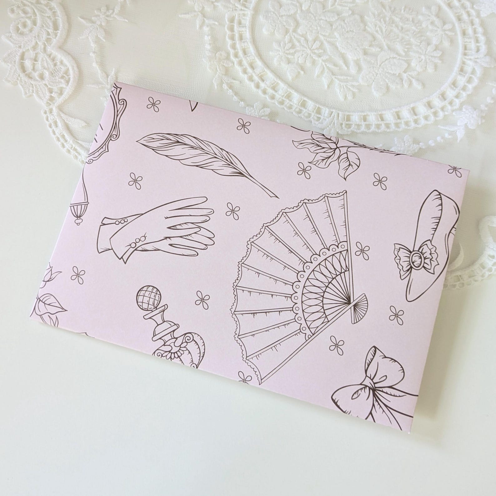 Vintage Inspired Coquette Envelope | Handmade Cute Stationery for Cards ...