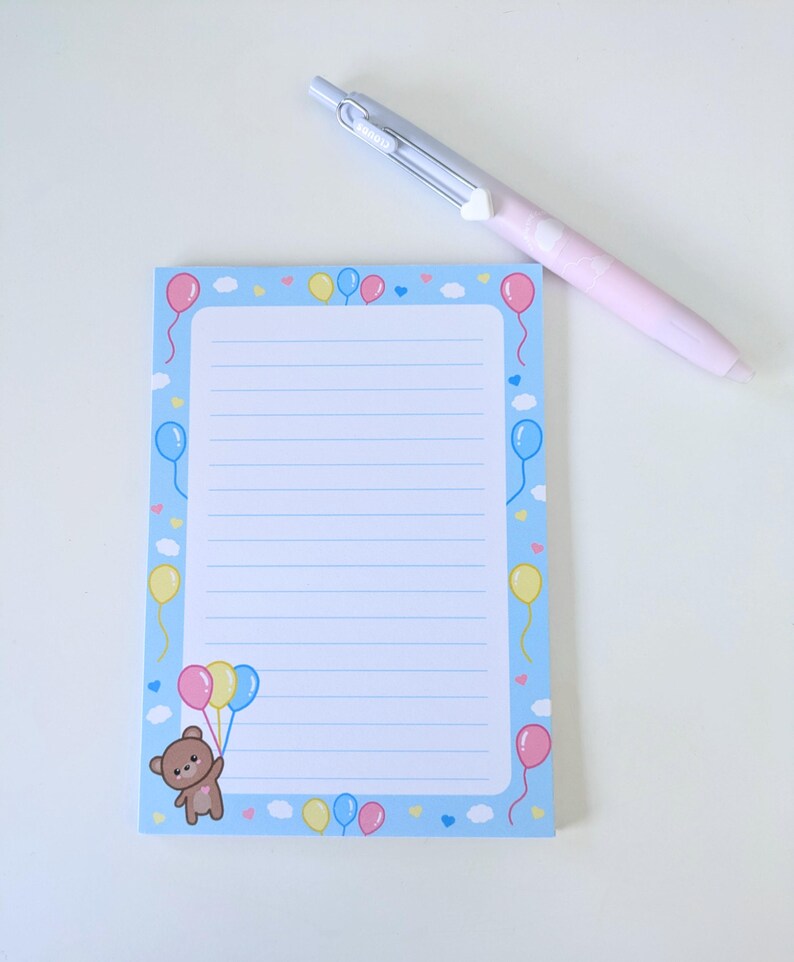 Teddy Bear Notepad | Handmade A6 Cute Memo Pad for Notes, Daily ...
