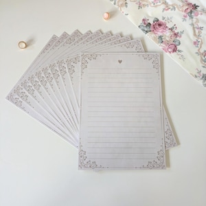 Elegant Letter Writing Paper Set | 5x7 Taupe Cardstock Blank Lined ...