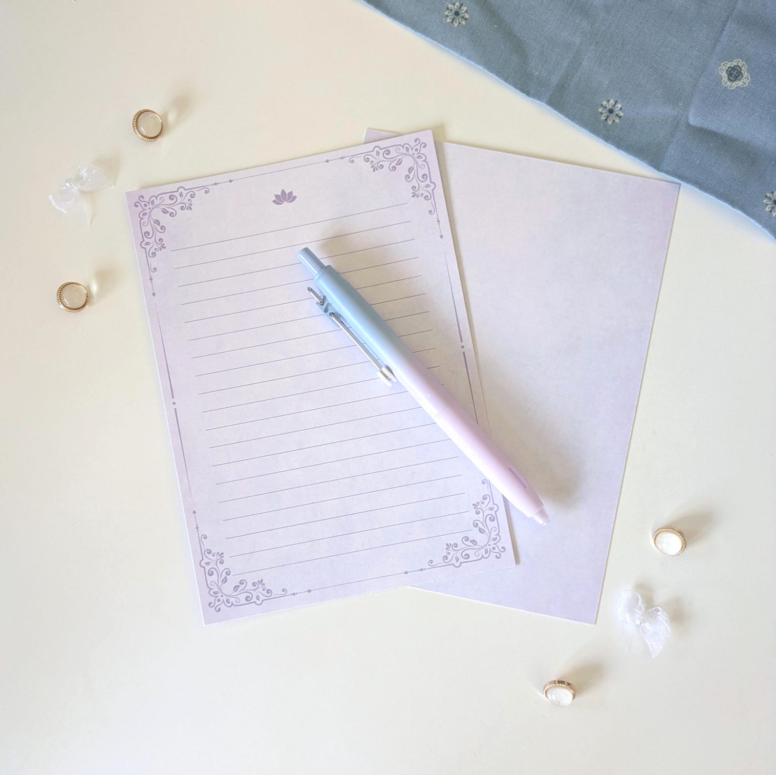 Lavender Letter Writing Paper Set | 5x7 Cardstock Purple Letter Paper ...