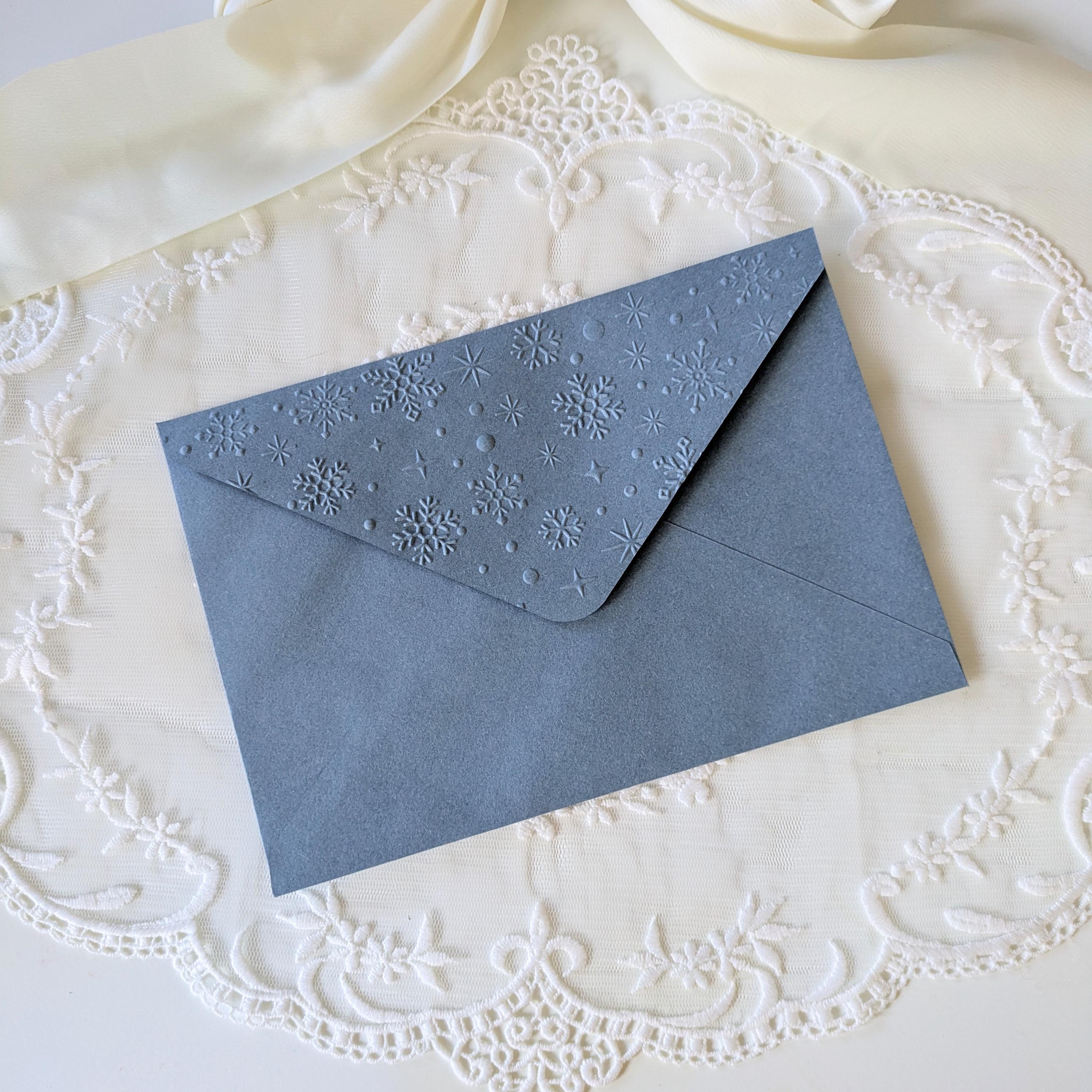 Snowflake Embossed Envelopes - A7 Size | Customizable Winter and ...