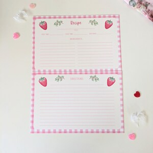 Strawberry Recipe Cards - Set of 10 | 4x6 Double Sided Recipe Book ...