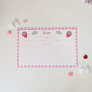 Strawberry Recipe Cards - Set of 10 | 4x6 Double Sided Recipe Book ...