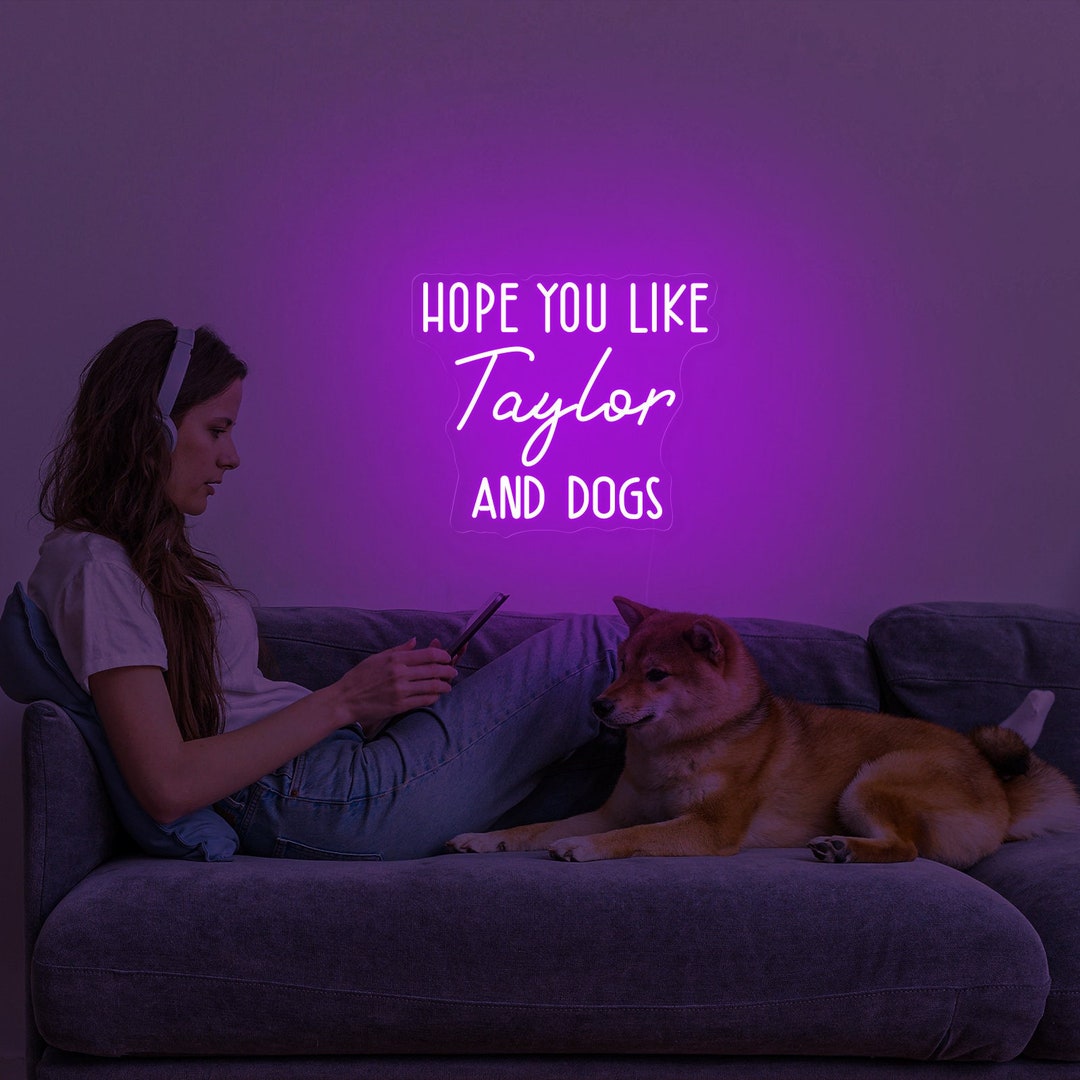 Hope You Like Name and Dogs Neon Sign,custom Neon Sign,music Room Wall ...