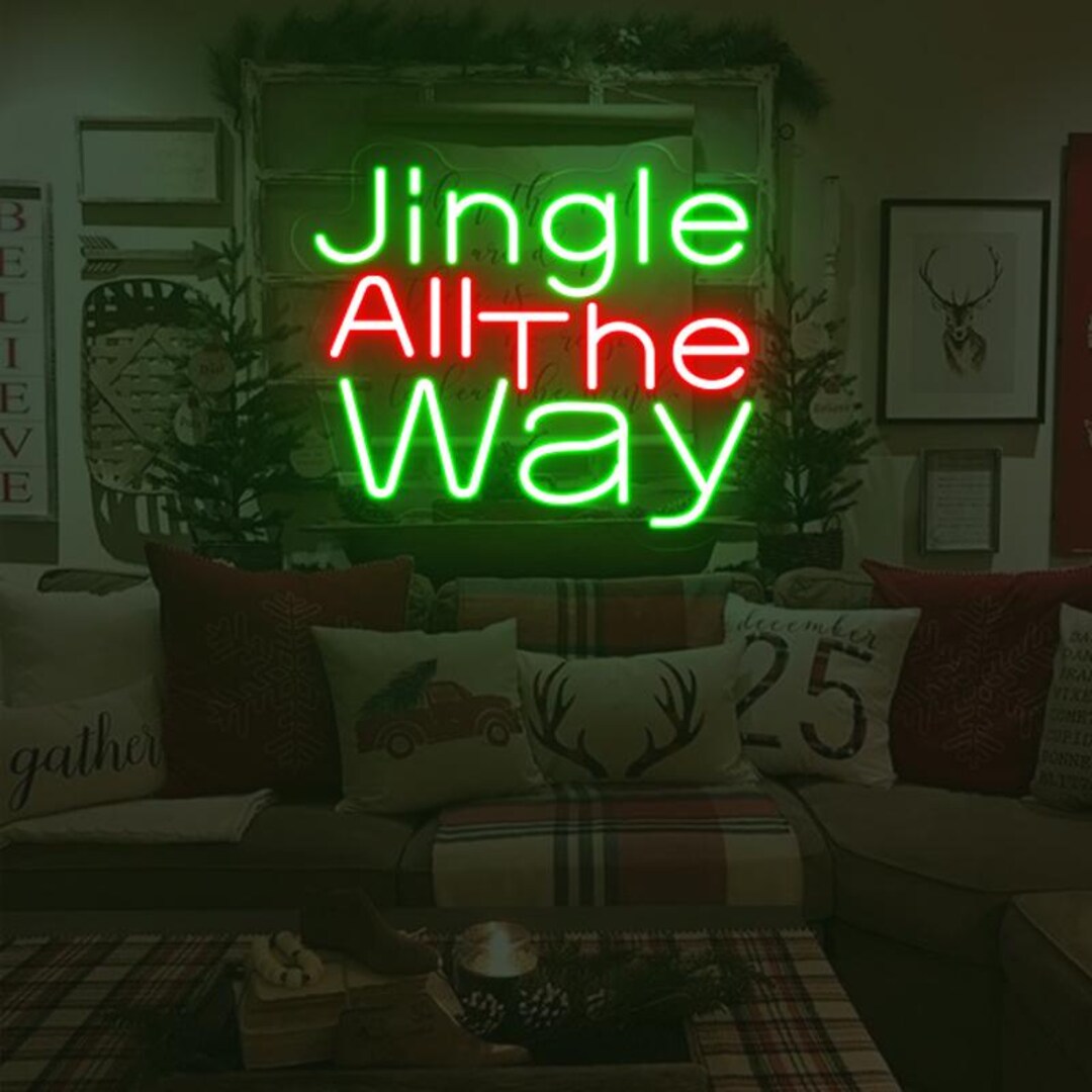 Jingle All the Way Neon Sign,bedroom Dorm Wall Decoration,holiday Led ...