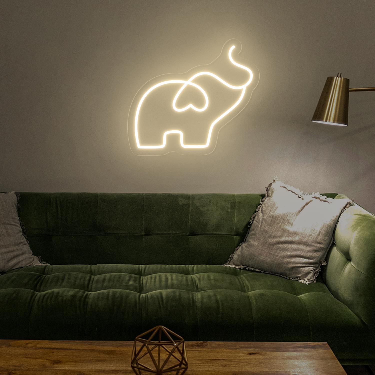 Custom Elephant Neon Sign, Handmade LED Nursery Decor - Etsy