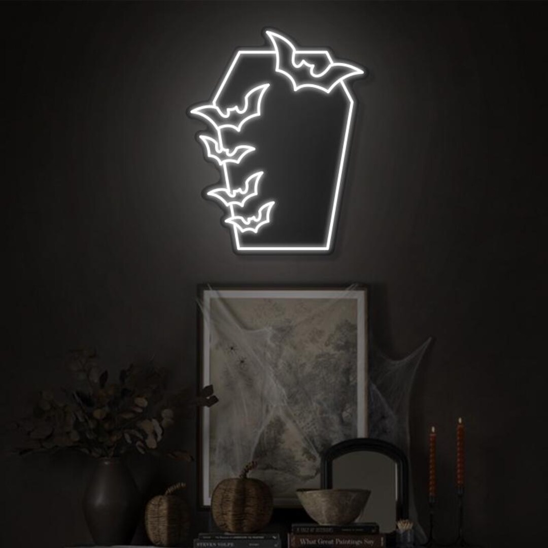 Bat Coffin Neon Sign: Gothic Horror Wall Decor - Etsy
