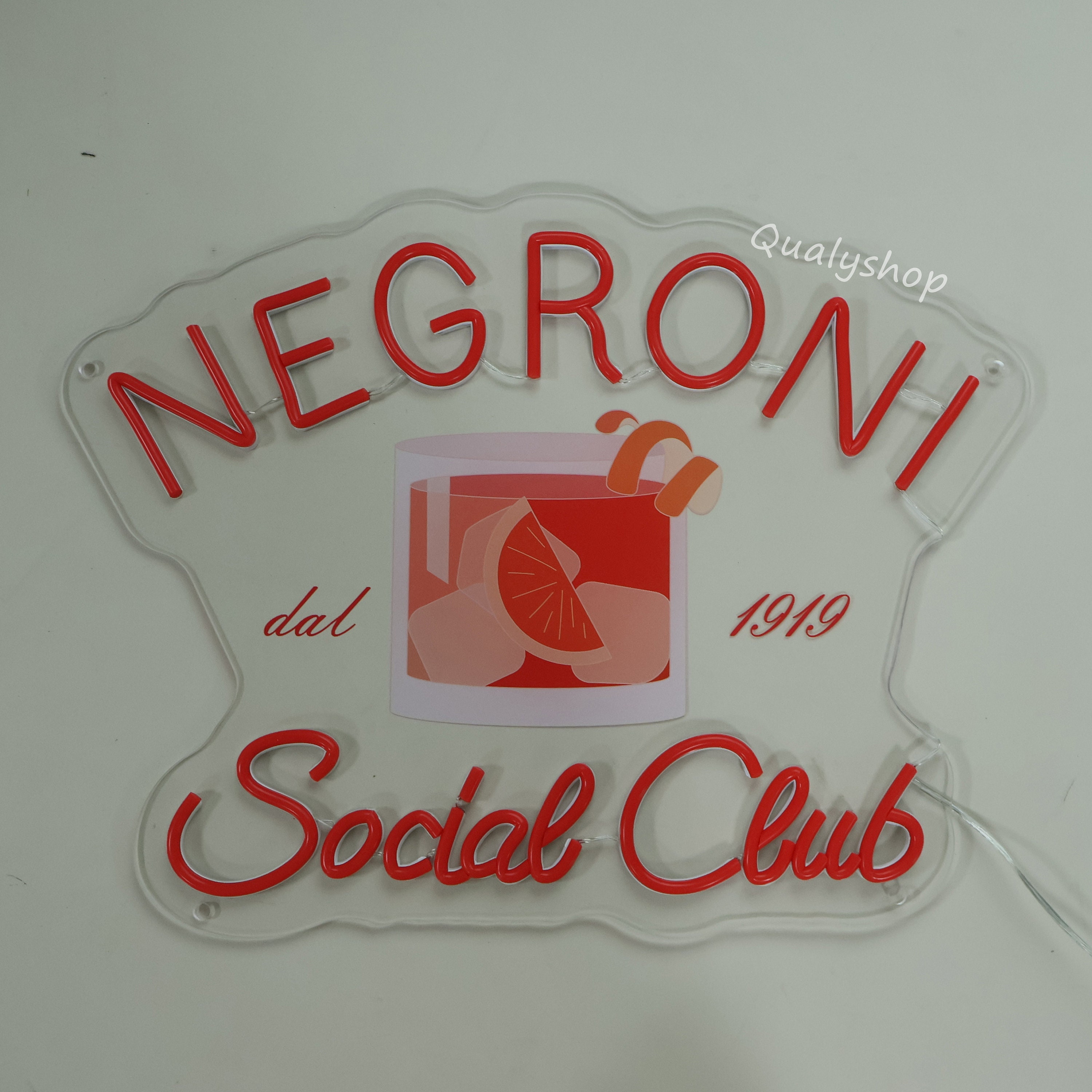 Negroni Social Club Neon Sign,handmade Cocktail Neon Sign,italian ...
