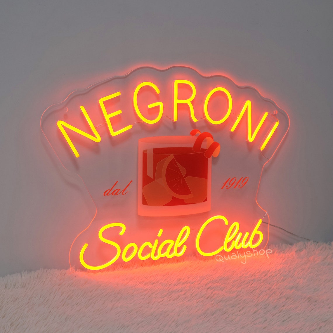 Negroni Social Club Neon Sign,handmade Cocktail Neon Sign,italian ...