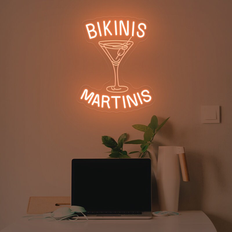 Bikinis and Martinis Neon Sign,party Sign,handmade Light Led Sign ...