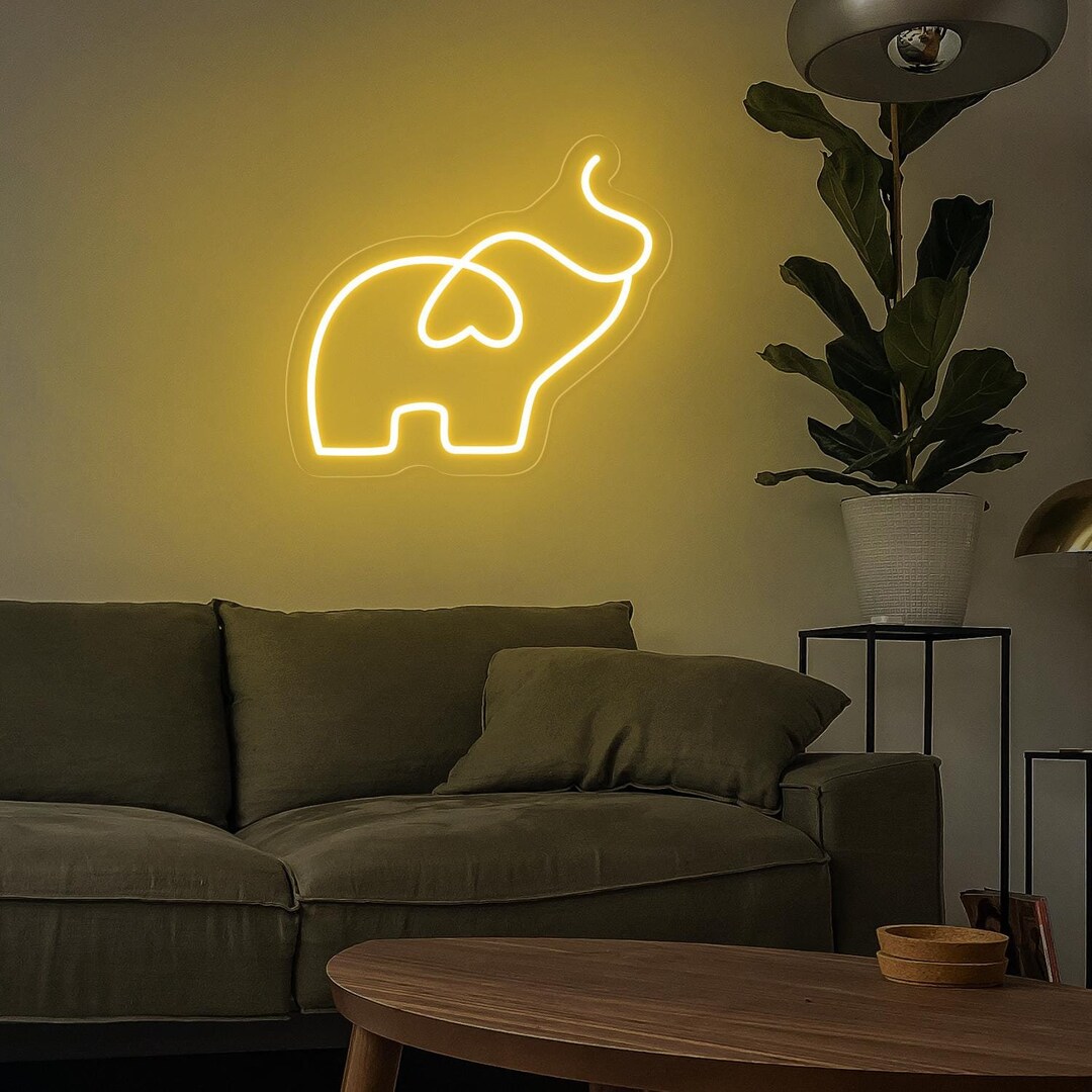 Elephant Neon Sign,custom Elephant,personalized Neon Sign,handmade LED ...