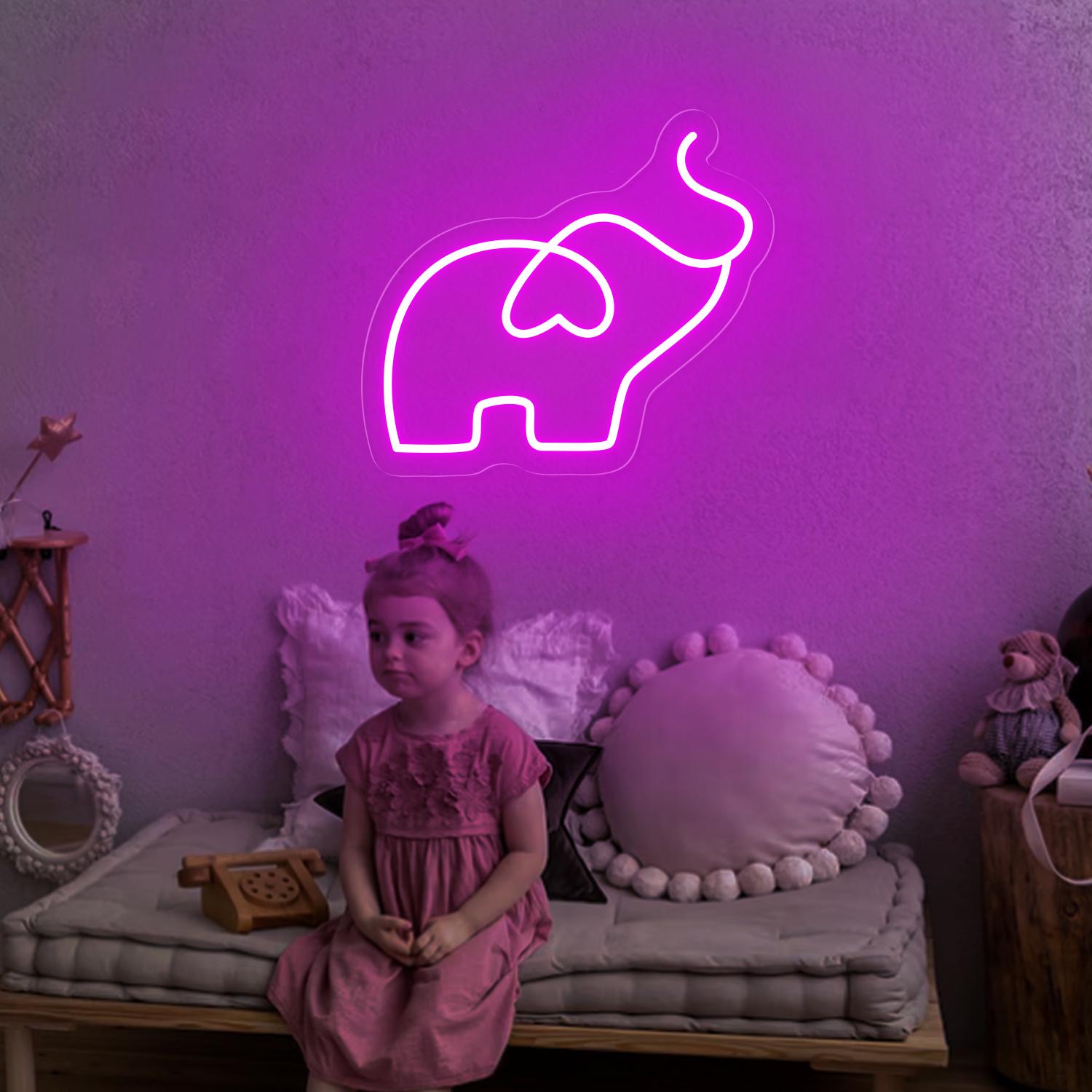 Custom Elephant Neon Sign, Handmade LED Nursery Decor - Etsy