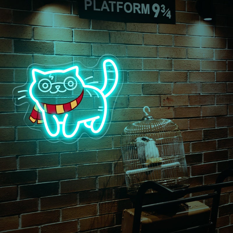 Potter Cats Neon Sign,malfo Cat Led Light,funny Cats,mgaic Cats ...