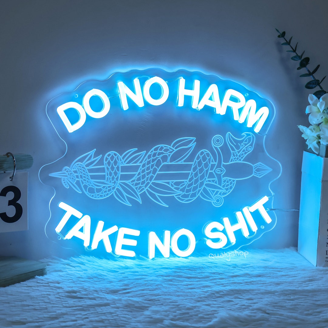 Do No Harm Snake Neon Sign, Mystical Boho Wall Decor - Etsy