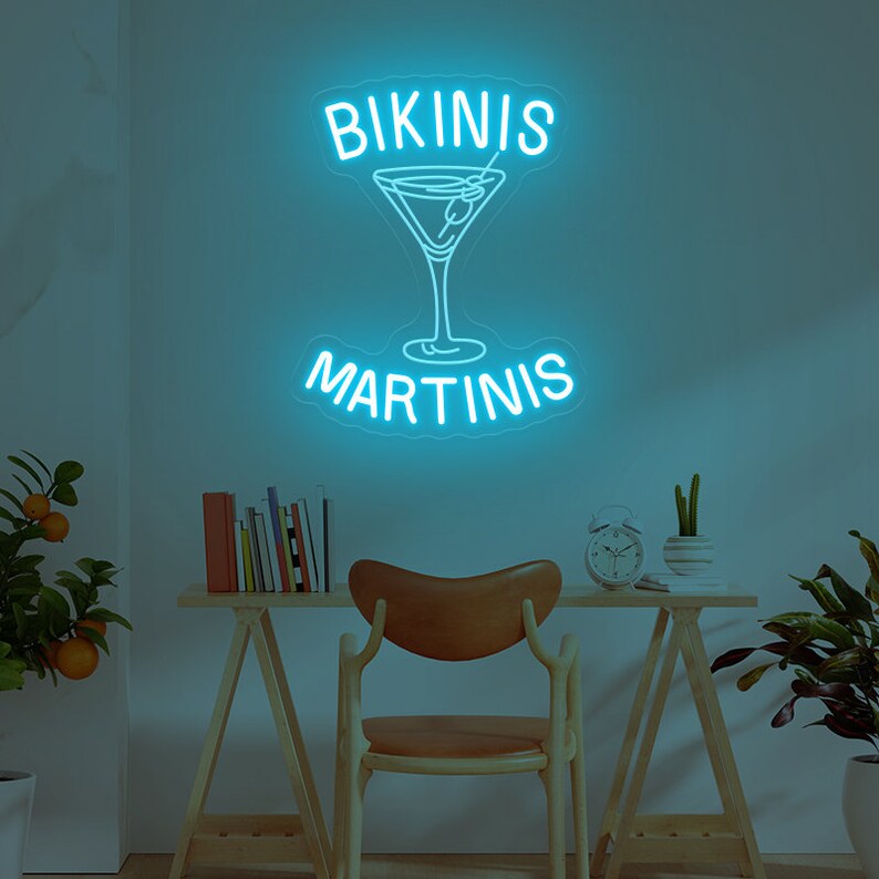 Bikinis and Martinis Neon Sign,party Sign,handmade Light Led Sign ...