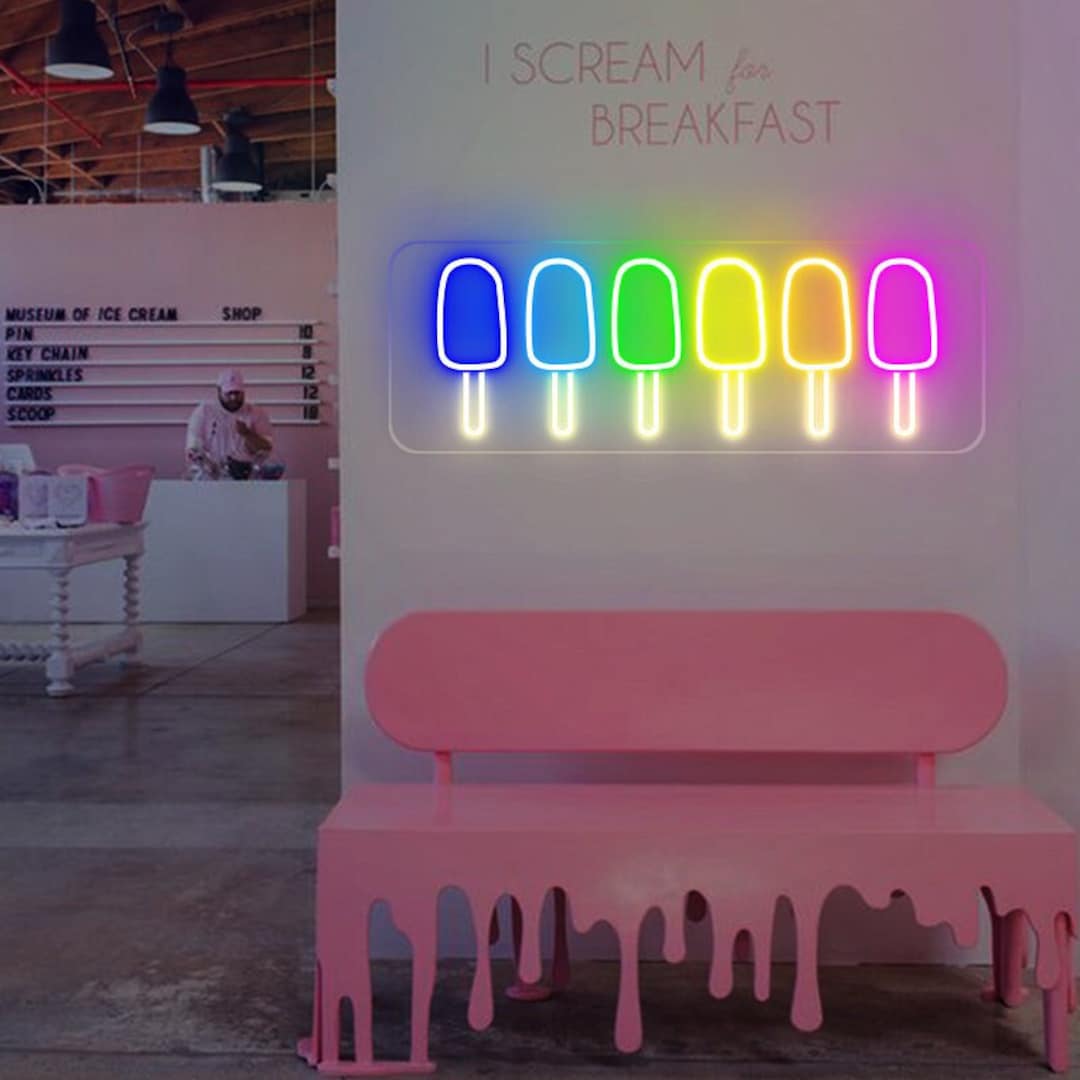 Ice Pop Neon Sign,six Ice Cream,handmade Ice Cream Neon Sign,sorbet Led ...