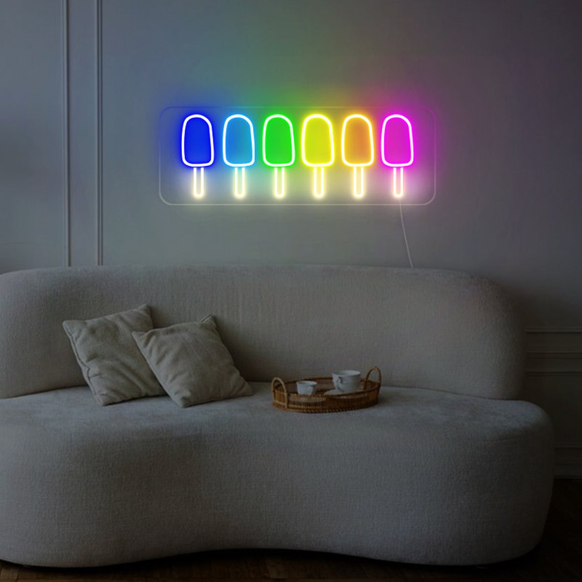 Ice Pop Neon Sign,six Ice Cream,handmade Ice Cream Neon Sign,sorbet Led ...