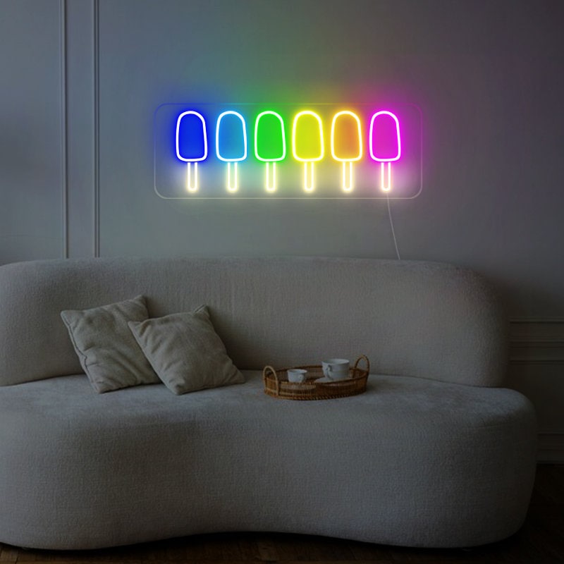 Ice Pop Neon Sign,six Ice Cream,handmade Ice Cream Neon Sign,sorbet Led ...