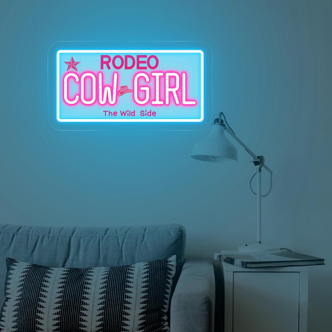 Rodeo Cowgirl Neon Sign,cowgirl Hat Decor,handmade LED Light,gift for ...