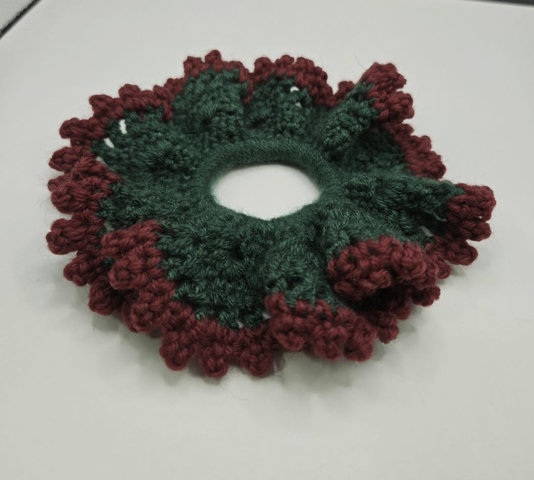 Handmade Christmas Crochet Scrunchie - Etsy