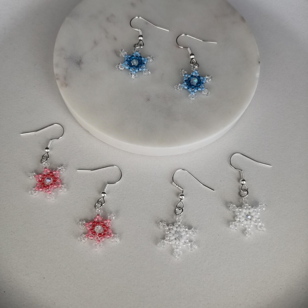 Christmas Snowflake Earrings - Etsy