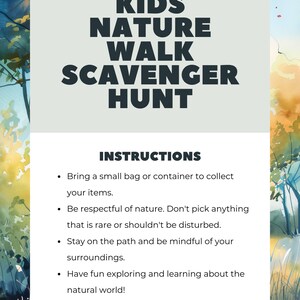 Kids Nature Walk Scavenger Hunt Journal - Etsy