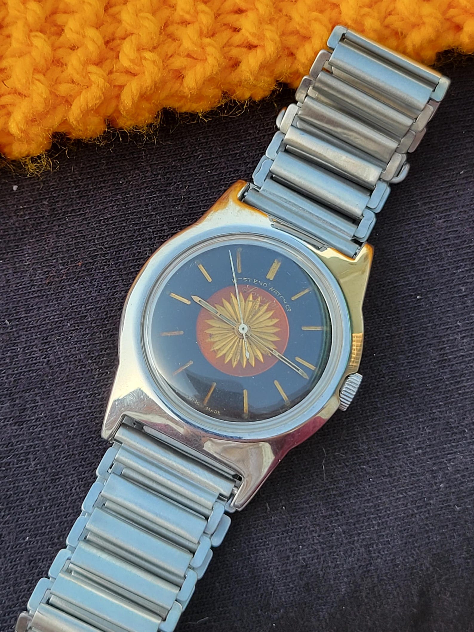 Vintage West End Co Sowar Watch: Swiss Made Sunburst Dial - Etsy