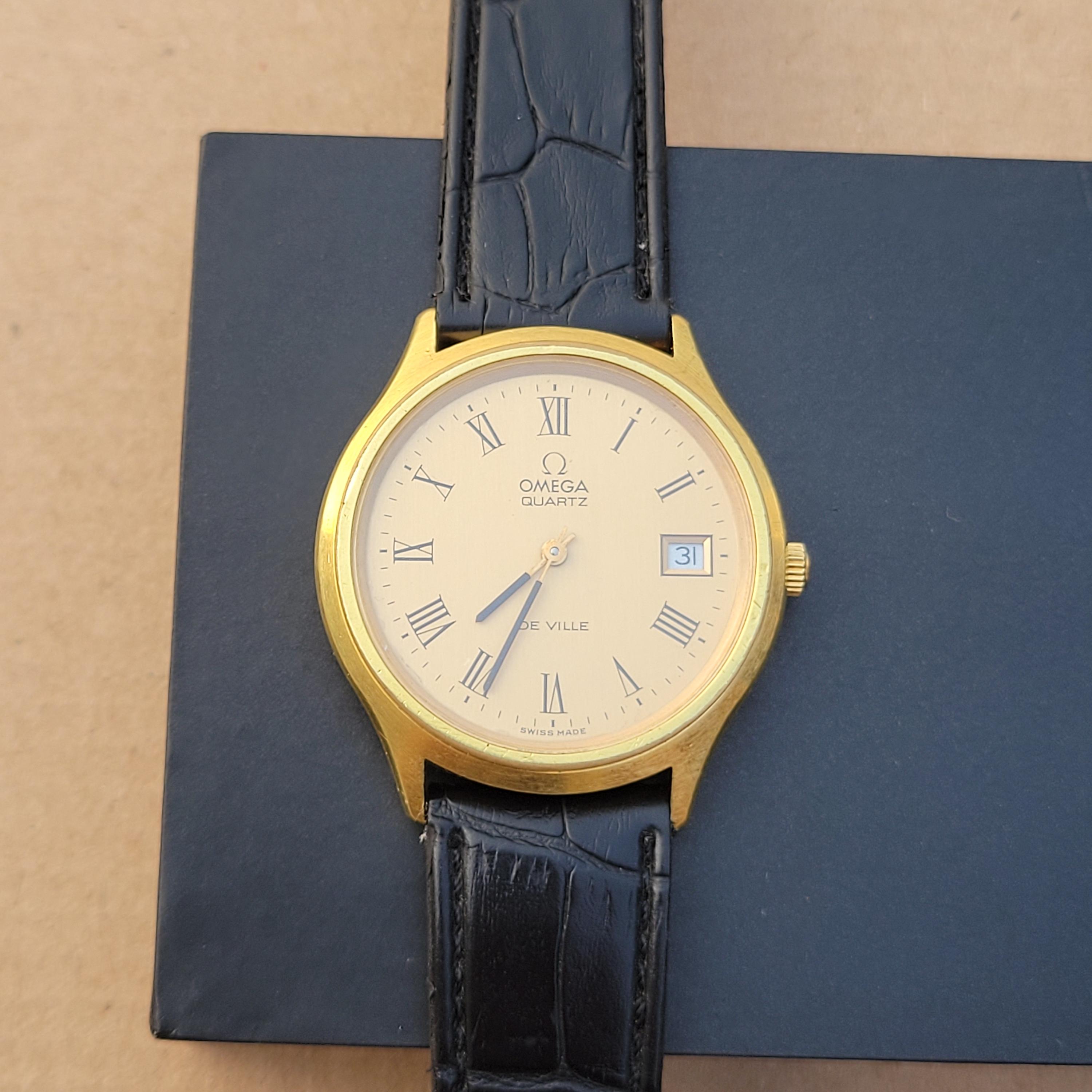 Vintage Omega De Ville Quartz Men's Watch - Roman Numeral Dial - Etsy