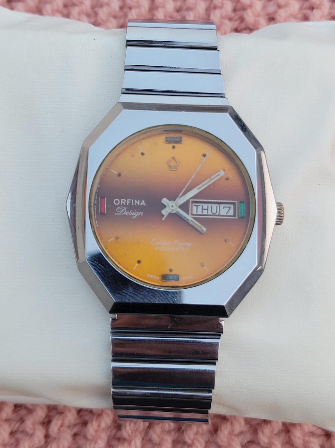 Vintage Orfina Golden Flame Automatic Watch: Swiss Made Ceramic Case - Etsy