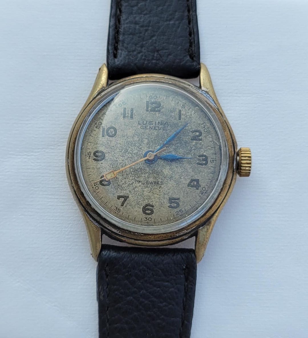 Vintage Lusina Geneve Military Watch: WWII Era Swiss Made, 17 Jewels - Etsy