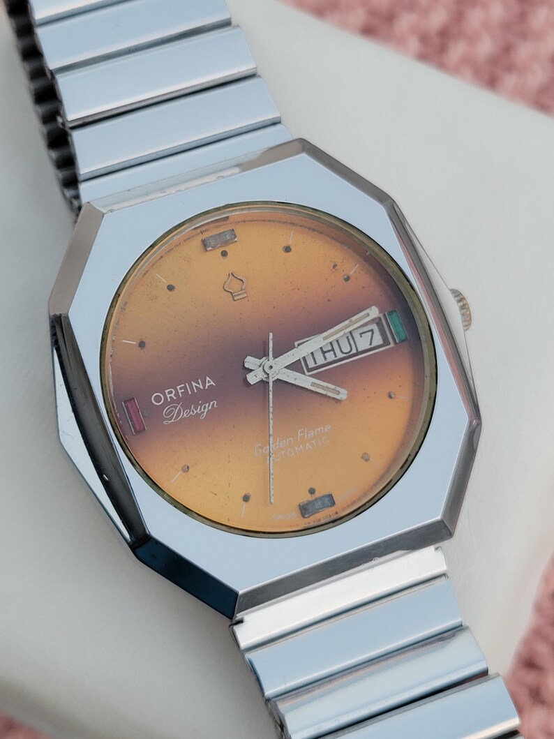 Vintage Orfina Golden Flame Automatic Watch: Swiss Made Ceramic Case - Etsy