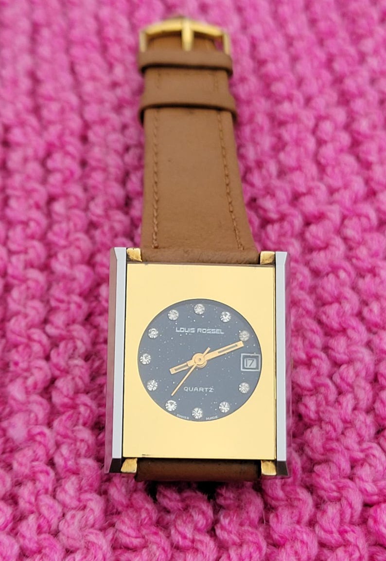 Vintage Louis Rossel Tank Watch: Swiss Made Designer Timepiece - Etsy