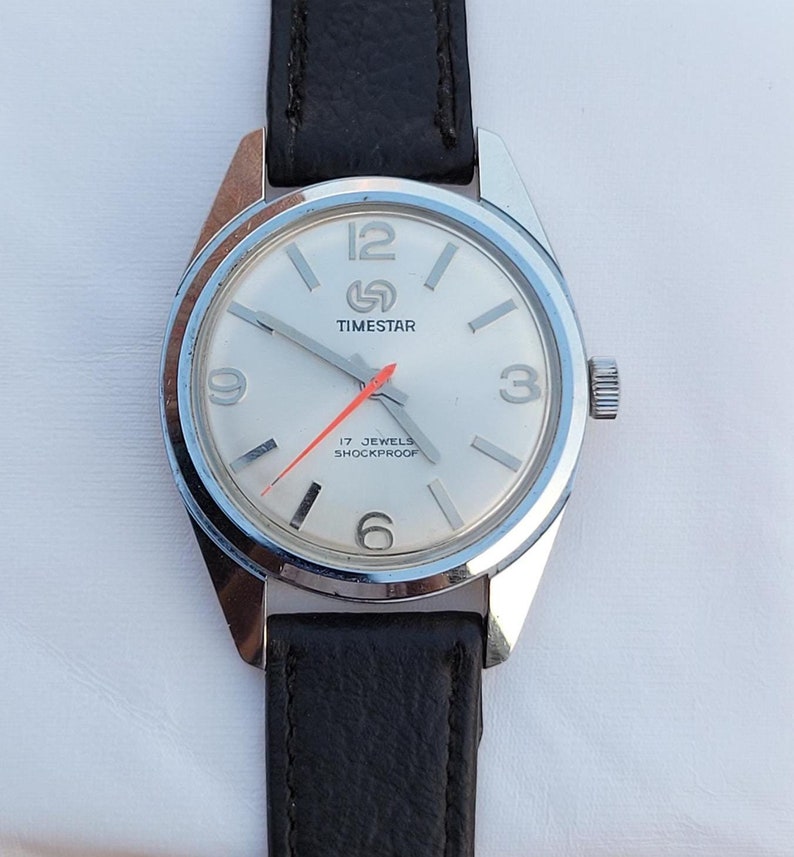 Vintage Timestar Men's Wrist Watch: 1970s Indo French Stainless Steel ...