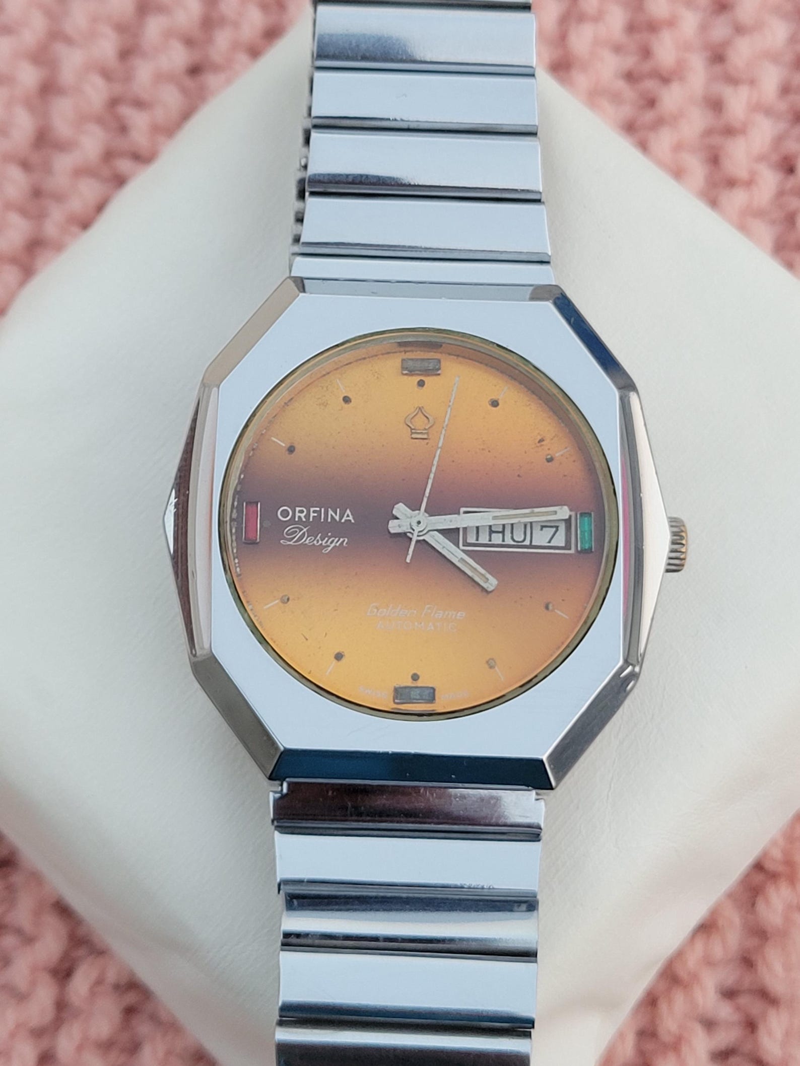 Vintage Orfina Golden Flame Automatic Watch: Swiss Made Ceramic Case - Etsy