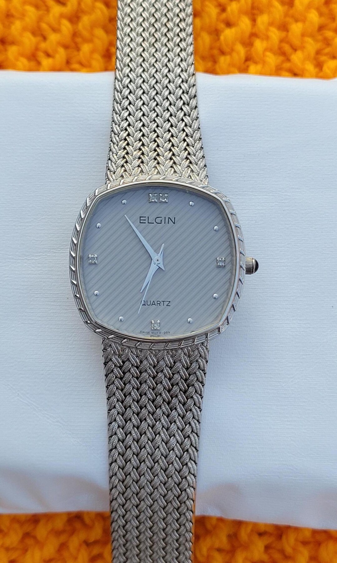 Stunning Vintage Elgin Square FK-266 Mesh Stainless Steel Swiss Made ...