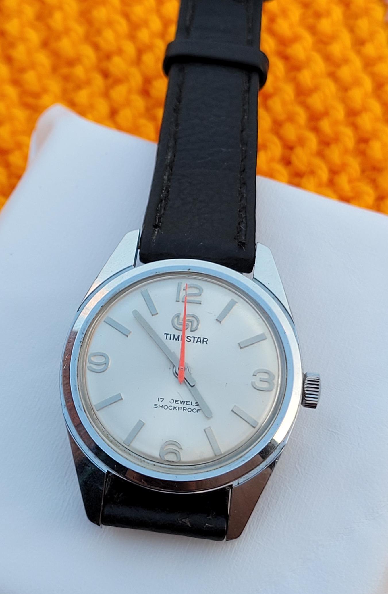 Vintage Timestar Men's Wrist Watch: 1970s Indo French Stainless Steel ...