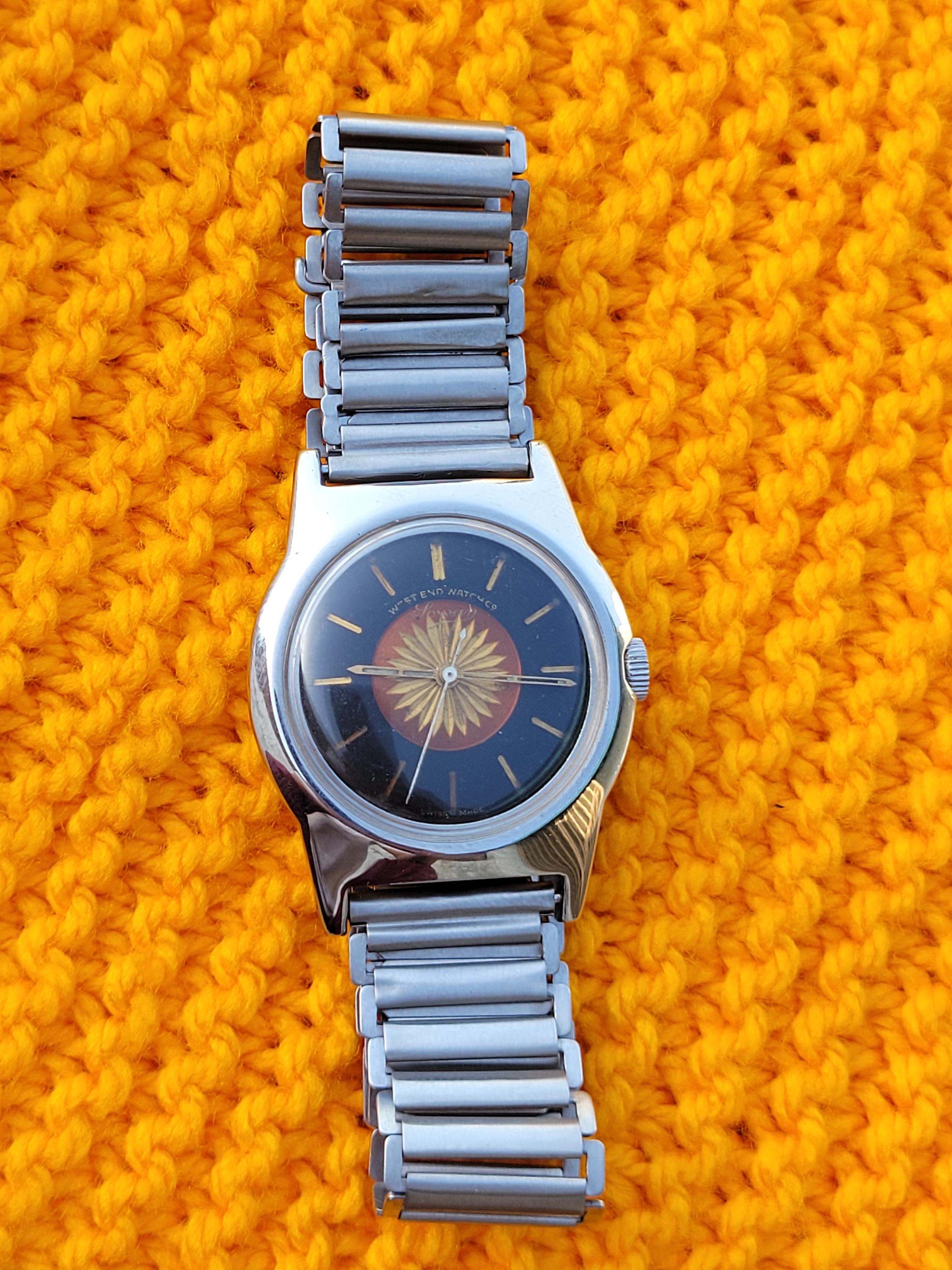 Vintage West End Co Sowar Watch: Swiss Made Sunburst Dial - Etsy