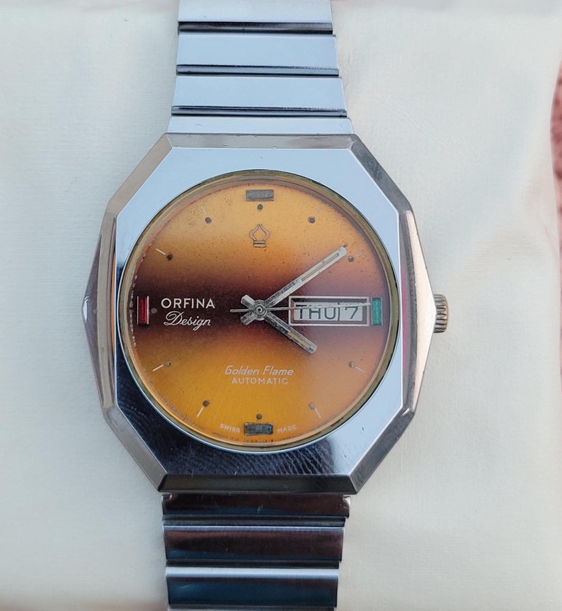 Vintage Orfina Golden Flame Automatic Watch: Swiss Made Ceramic Case - Etsy