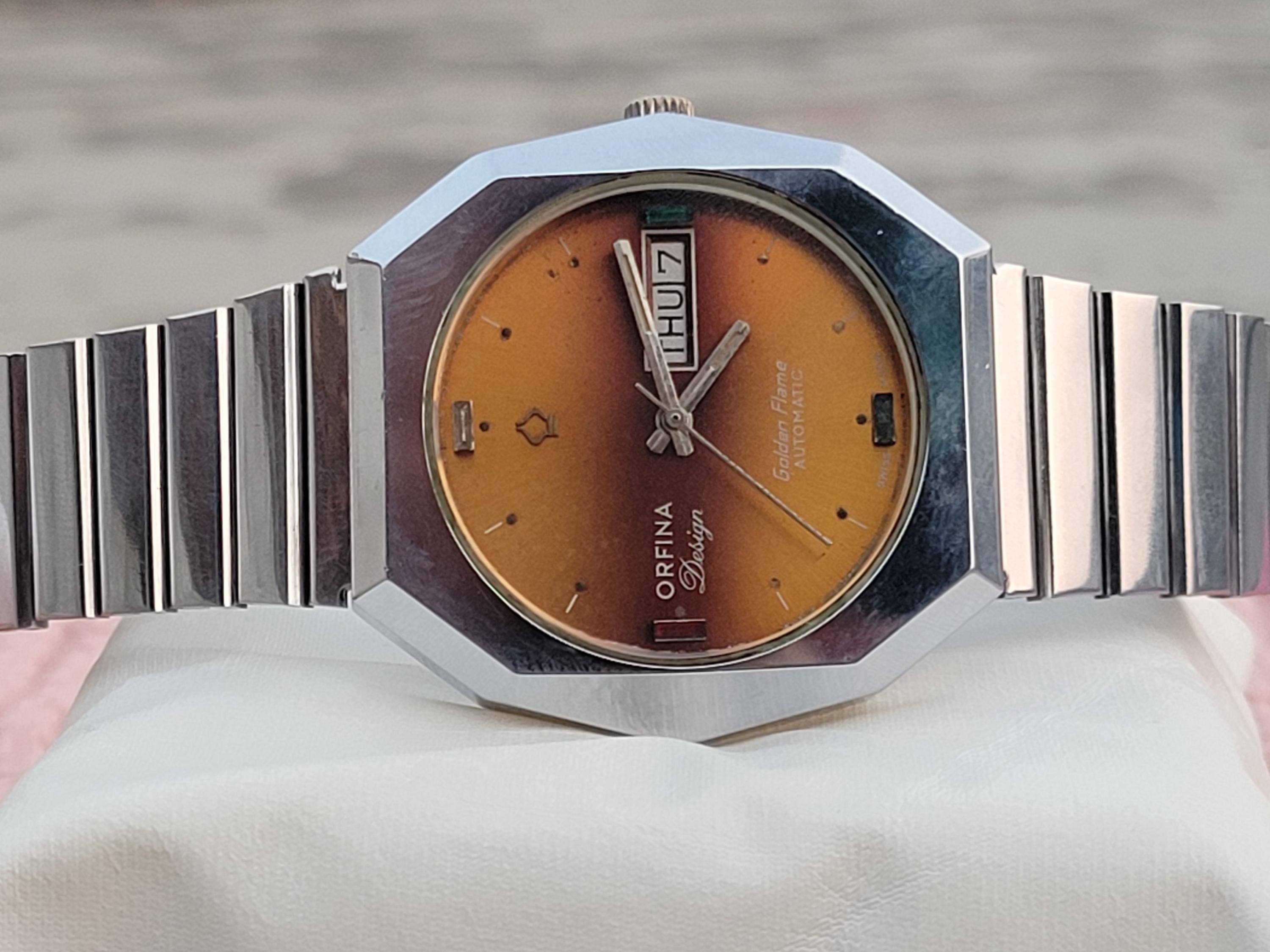 Vintage Orfina Golden Flame Automatic Watch: Swiss Made Ceramic Case - Etsy