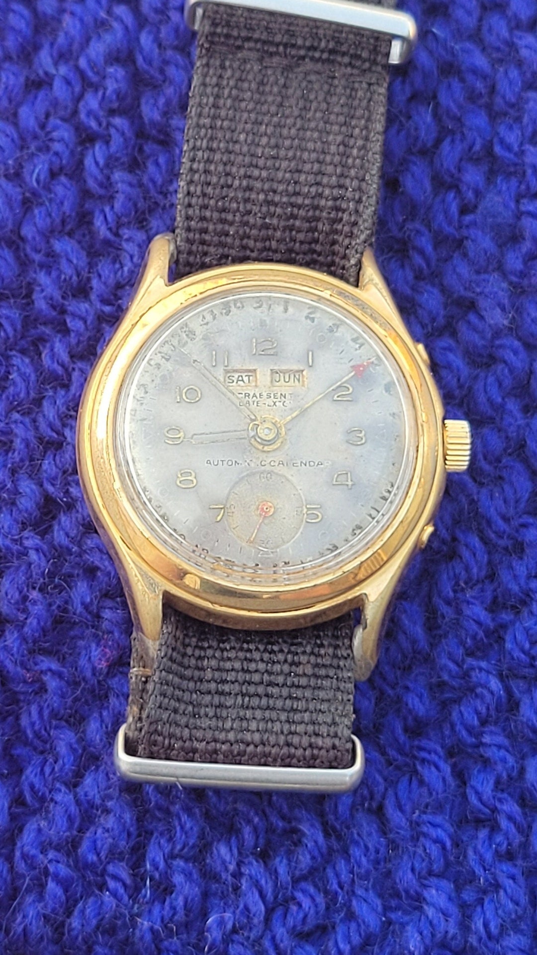Vintage Rare Praesent Date Exact Triple Automatic Calendar 1960 Men's ...