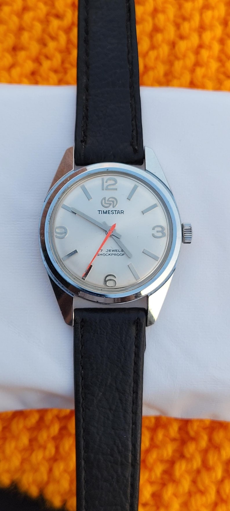Vintage Timestar Men's Wrist Watch: 1970s Indo French Stainless Steel ...