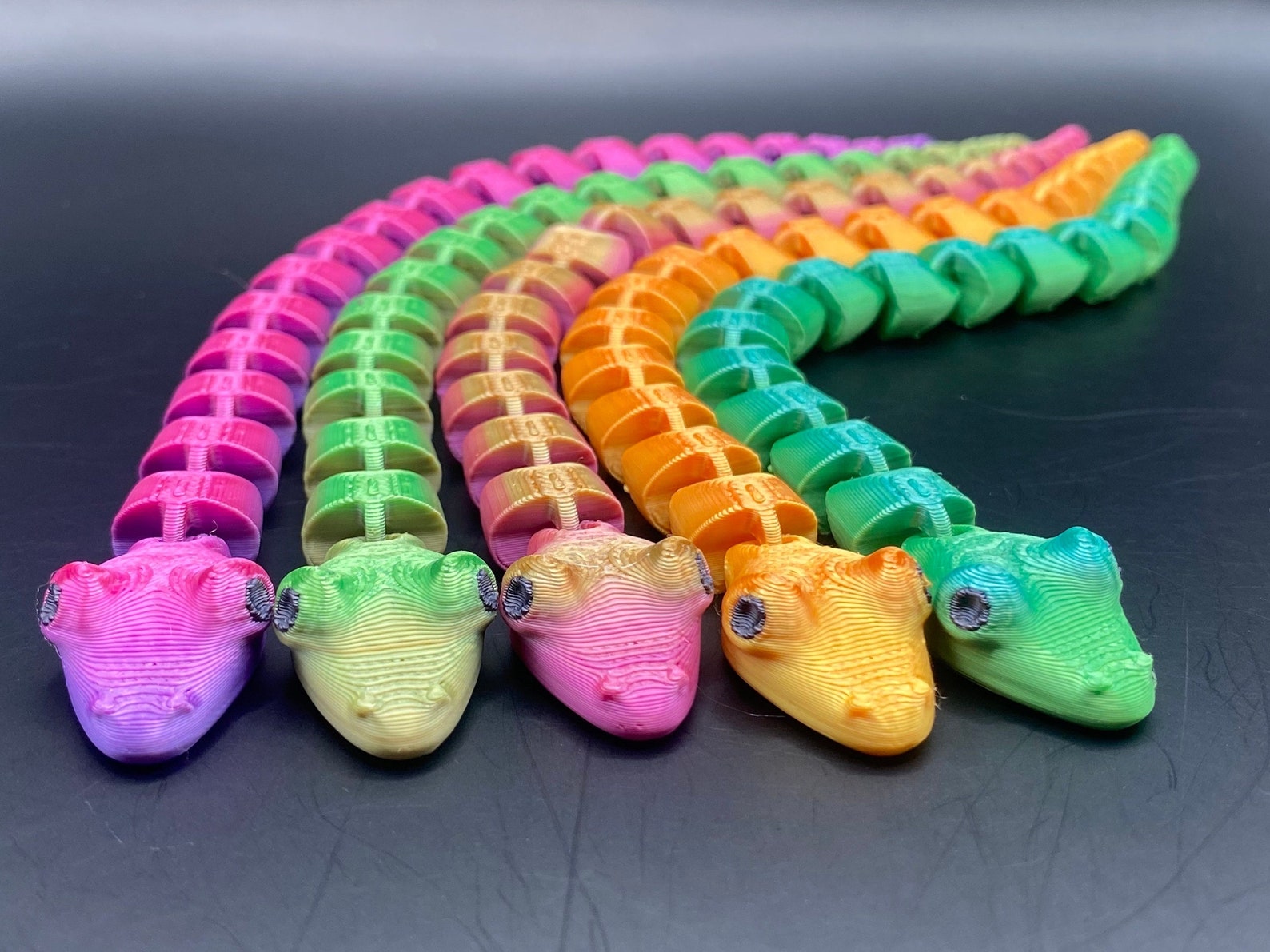 Articulated Snake Fidget Flexible 3D Printed, Sensory, Calming, Desk ...